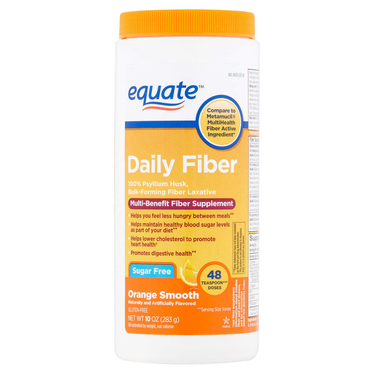 12 Pack: Equate Fiber Therapy Orange Powder 10.0 oz 48 Doses (576 Dose ...