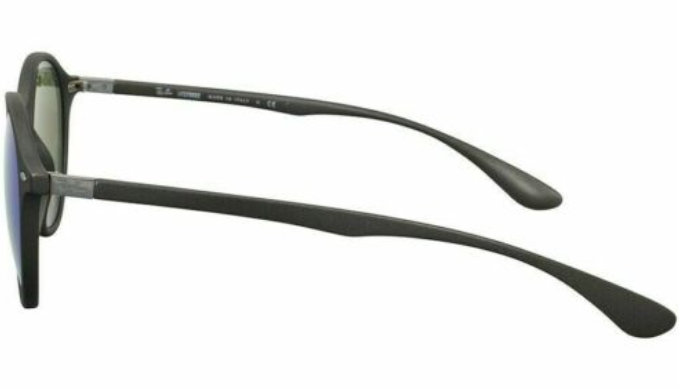 Ray-Ban Round Liteforce Grey w/Blue Flash Lens Sunglasses (RB4237 6206 ...