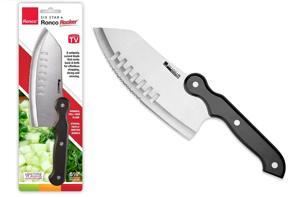 Ronco Rocker Knife, Specialty Knife with Curved Blade and Full-Tang Ha ...